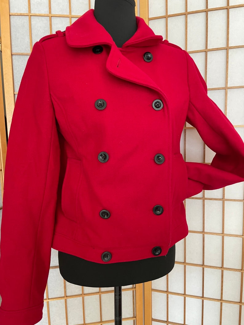 Fantastic Vintage Red Wool Blend Double Breasted Car Coat in - Etsy