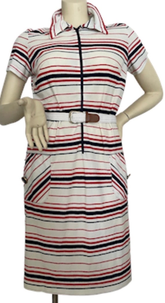 Preppy 70s Patriotic Dress For Summer Fun in Large Si… - Gem