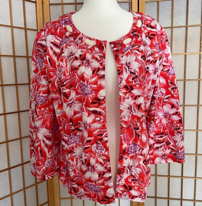 Sweet Summer Jacket in Flower Power With Mod Faux Colorful Gems ...