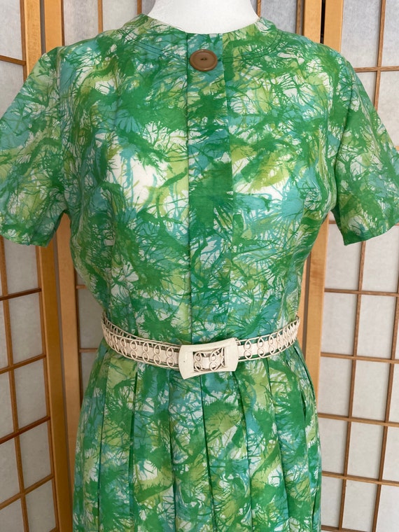 Crisp Green 50s Pleated Shirtdress, June Cleaver Styl… - Gem