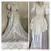 Elegant 80s Form Fitting Satin Wedding Gown With Peplum Style ...