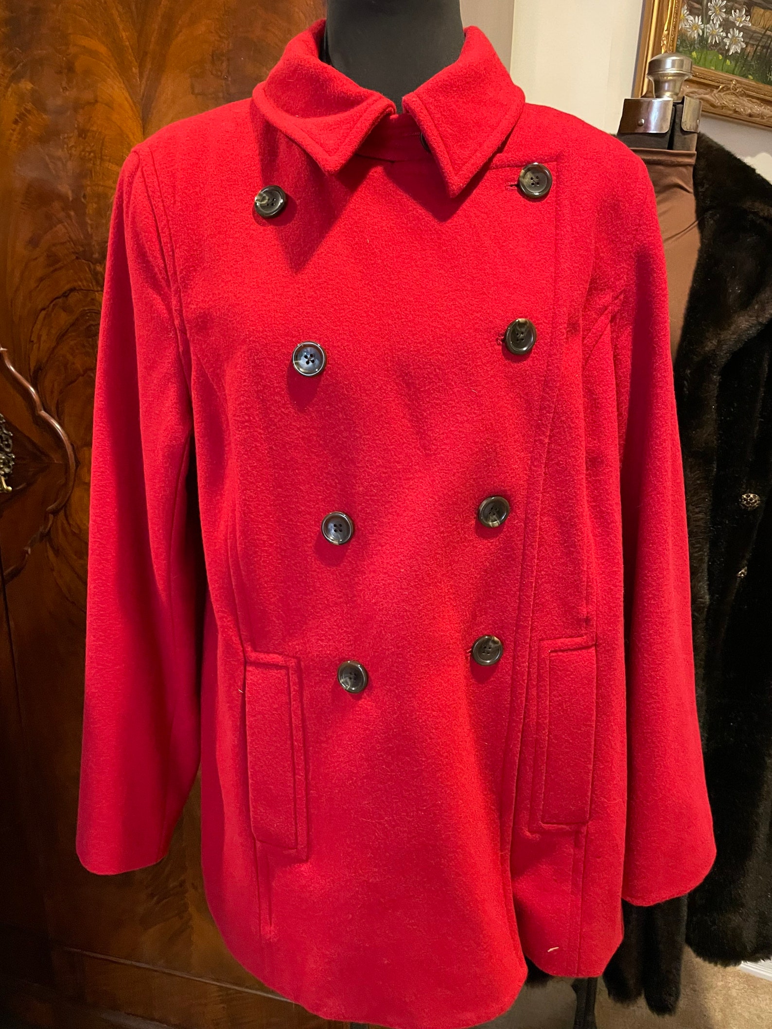 Fantastic Vintage Red Wool Blend Double Breasted Car Coat in - Etsy