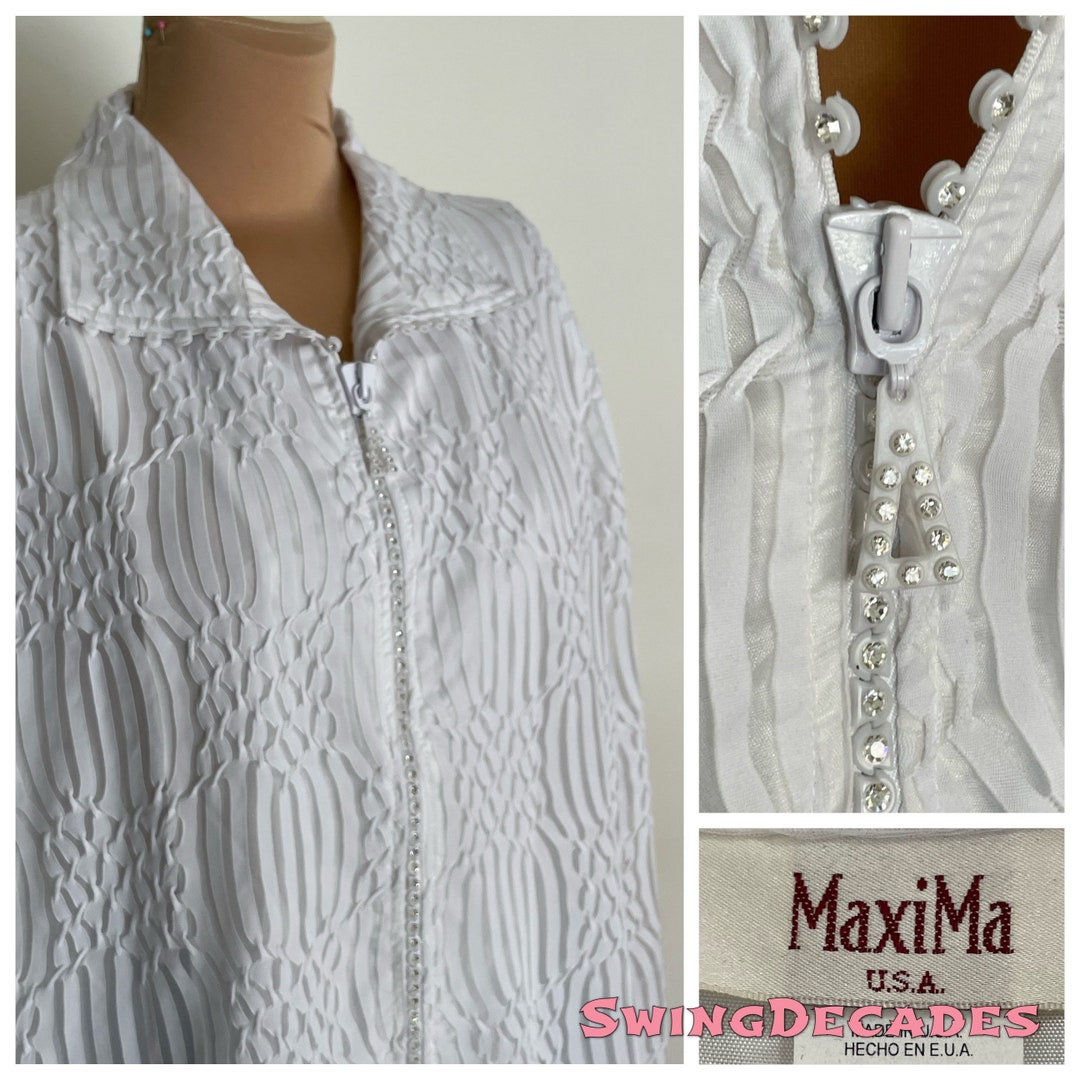 White Formal 4X Jacket With Rhinestone Jeweled Zipper Never Worn, New ...