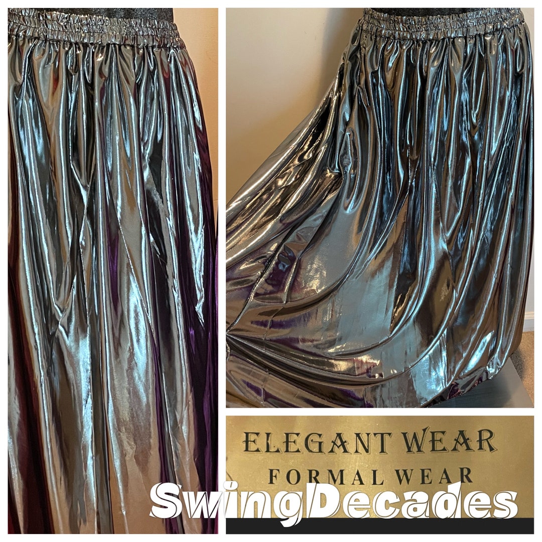 Metallic Dark Silver Sheen Formal Skirt by Elegant Wear Never Worn New ...