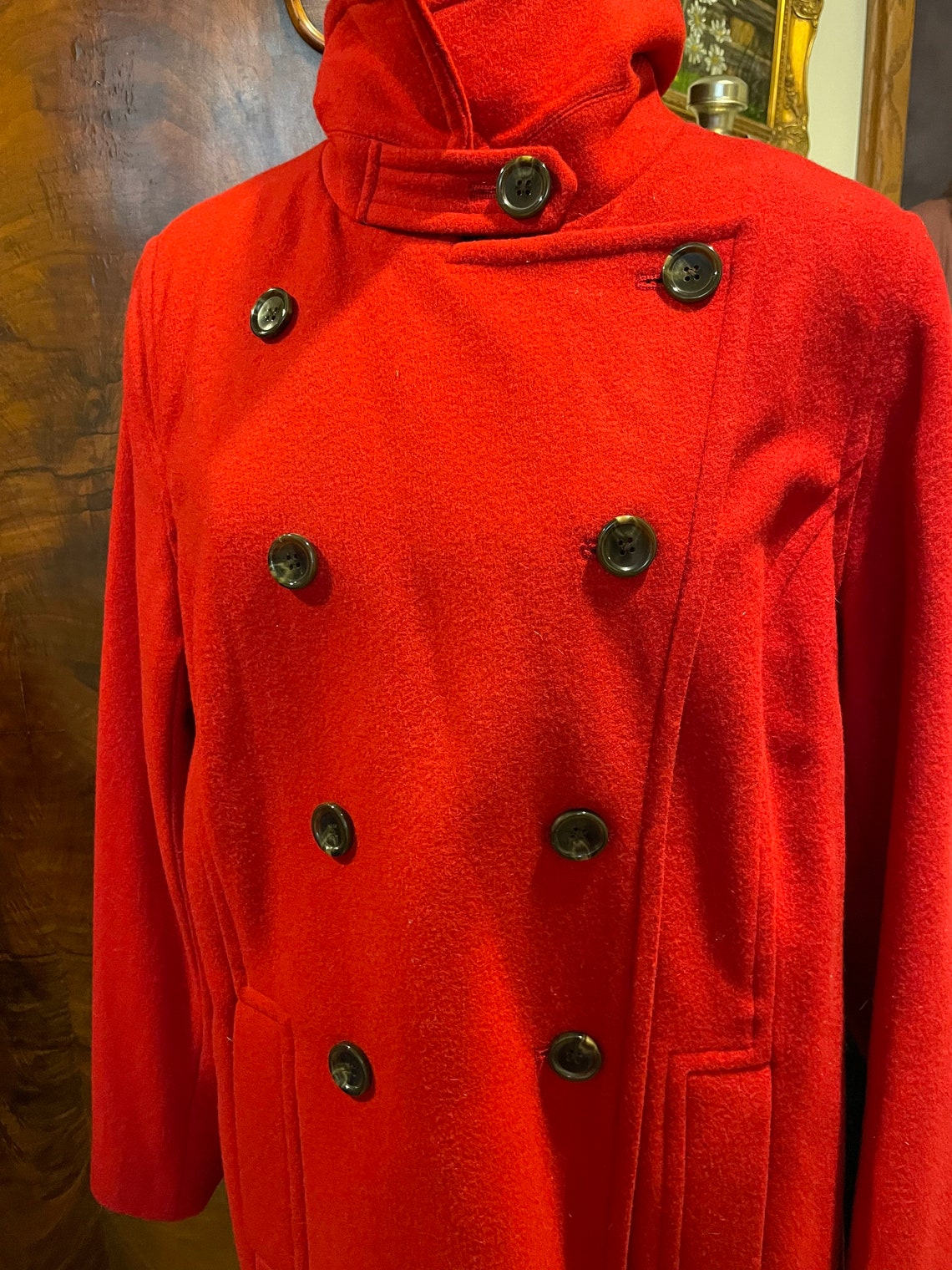 Fantastic Vintage Red Wool Blend Double Breasted Car Coat in - Etsy