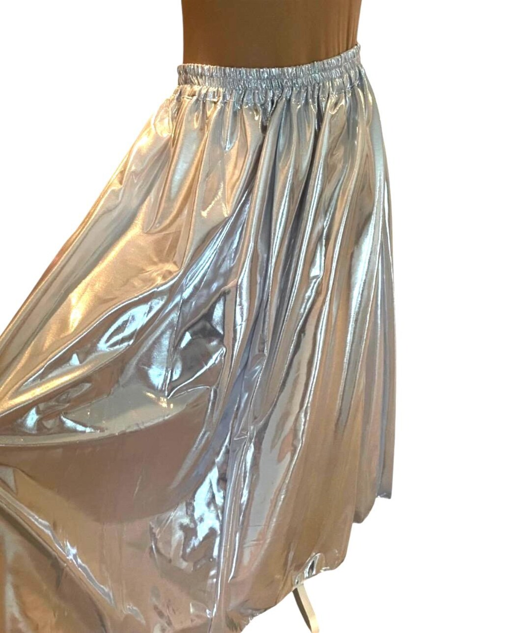 Metallic Silver Sheen Formal Skirt by Elegant Wear Never Worn New With ...