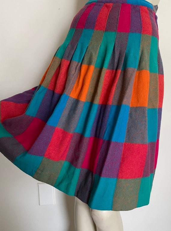 50s/60s Fabulous Brightly Colored Designer Wool Skirt… - Gem