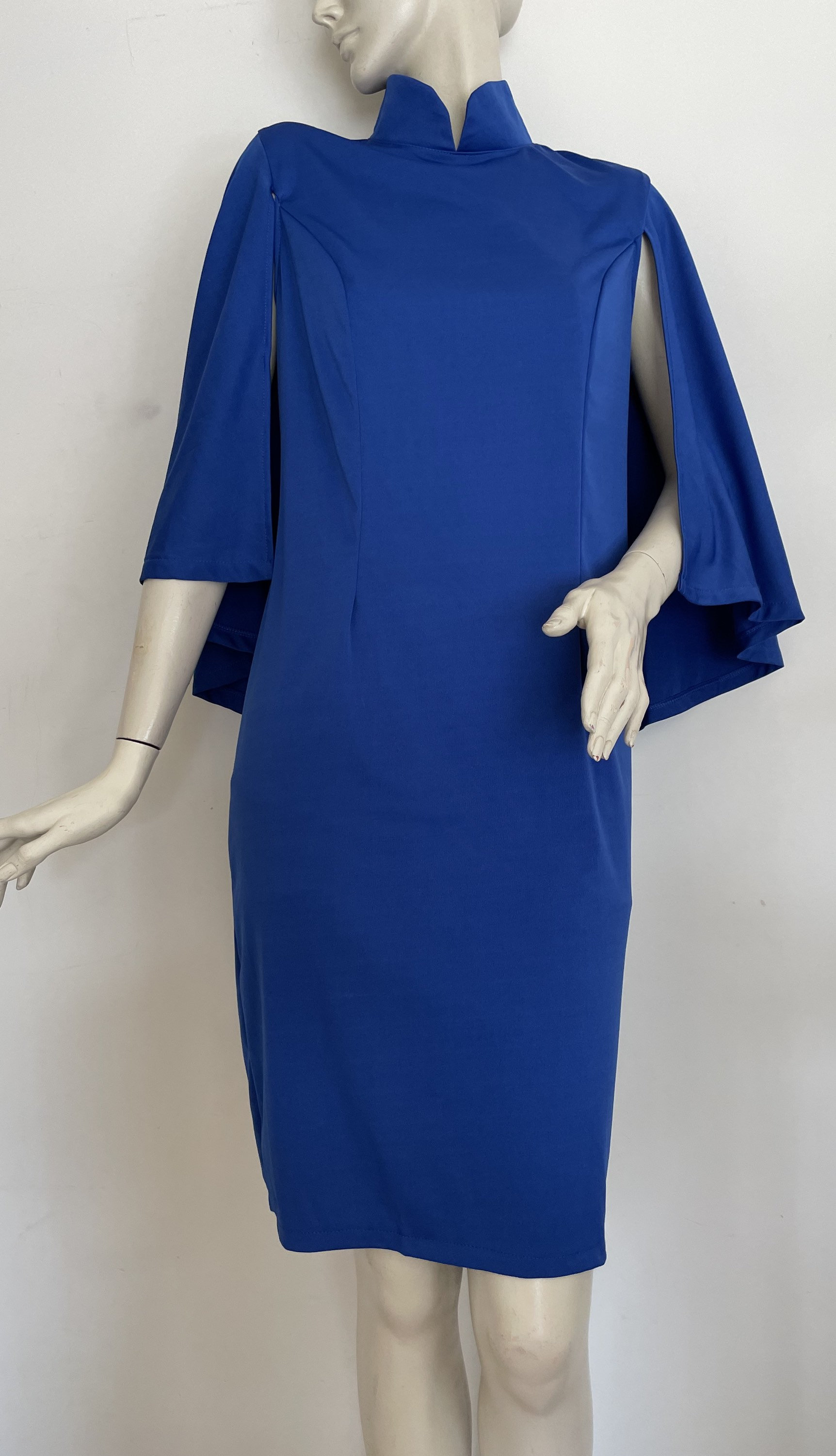 Bat Wing Sleeves in Blue Princess Cut Pencil Dress With - Etsy