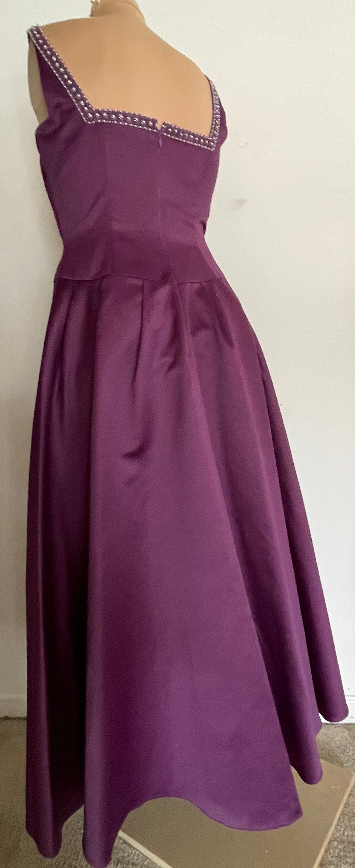Rich 90s Purple Satin Formal Vintage Dress Sweeping Skirt With - Etsy