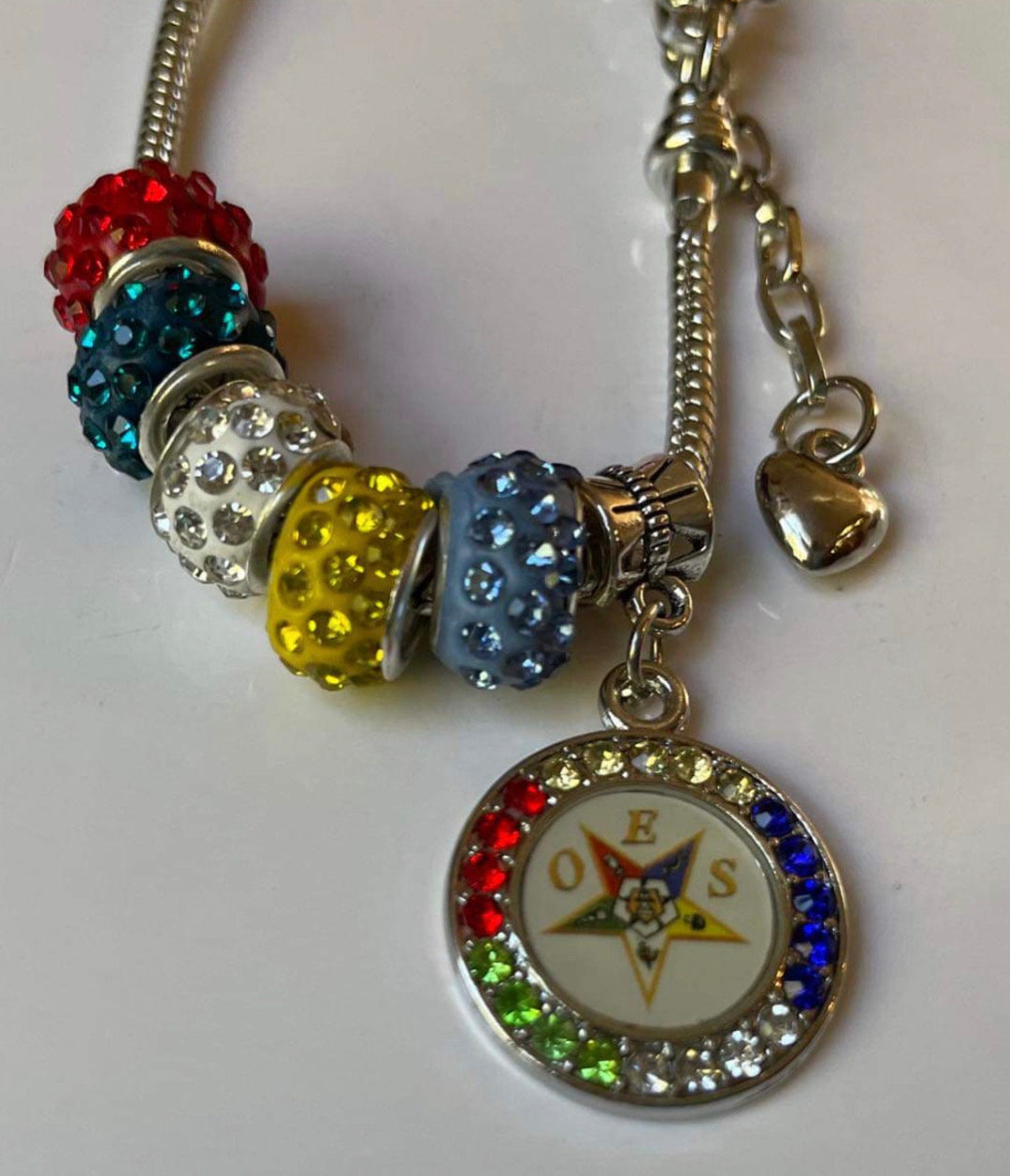 Eastern Star OES Hand Made Beaded Serpentine Bracelets With Charms ...