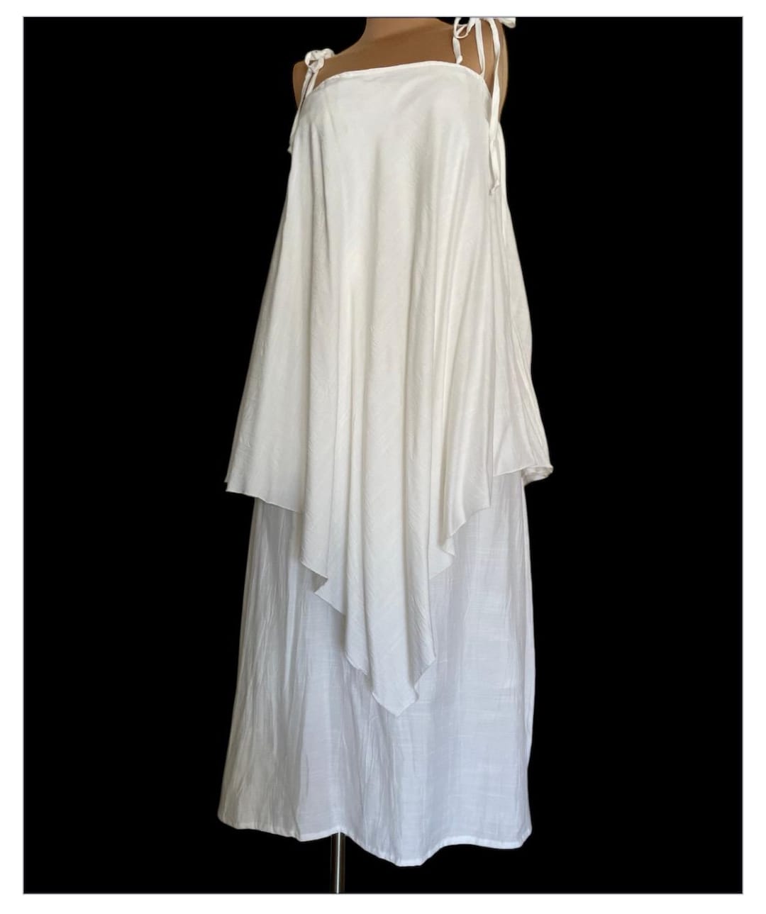 Amazing Handkerchief Style Maxi Sundress With Poncho Coverup in Large ...