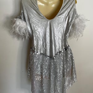 Silver Sequin and Feather Dance Costume by Star Style Costumes in Great ...