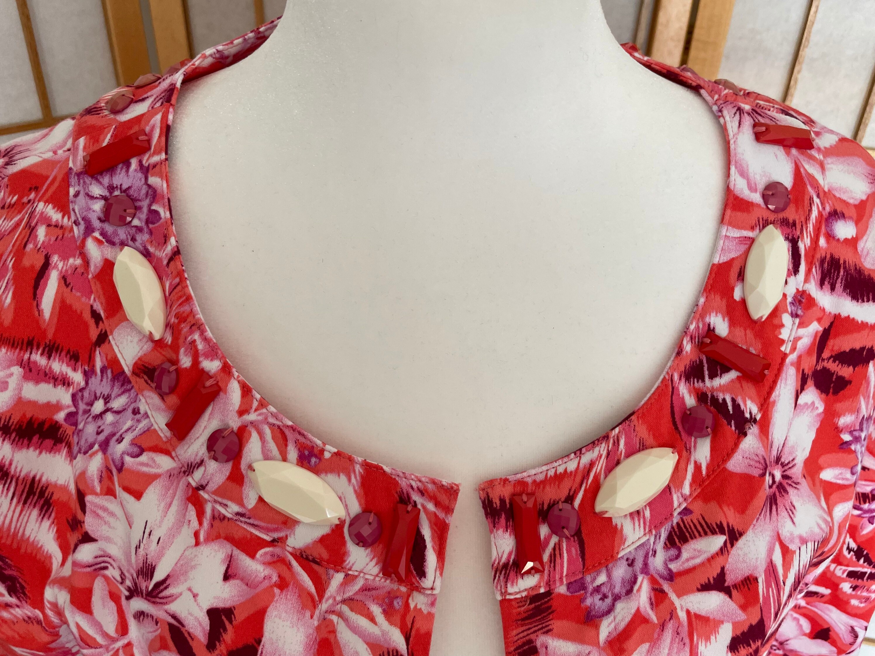 Sweet Summer Jacket in Flower Power With Mod Faux Colorful Gems ...