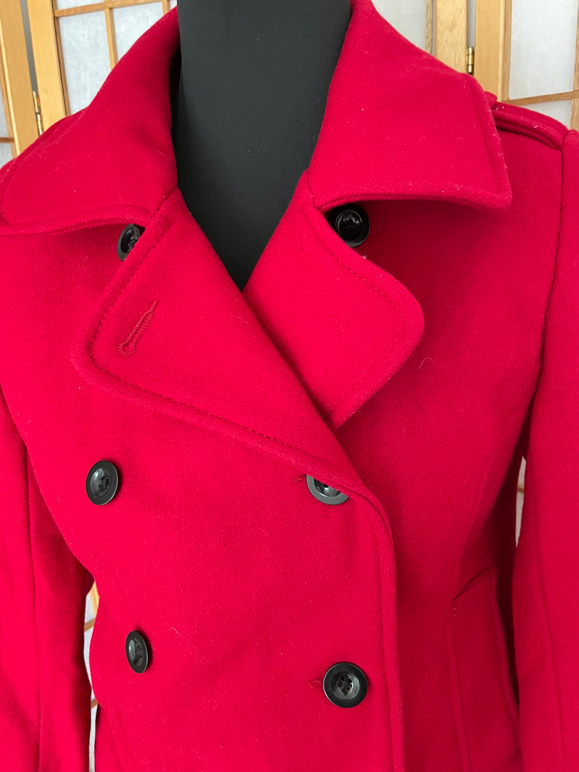 Fantastic Vintage Red Wool Blend Double Breasted Car Coat in - Etsy