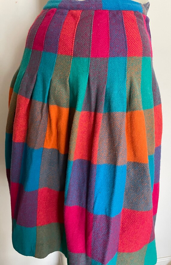 50s/60s Fabulous Brightly Colored Designer Wool Skirt… - Gem