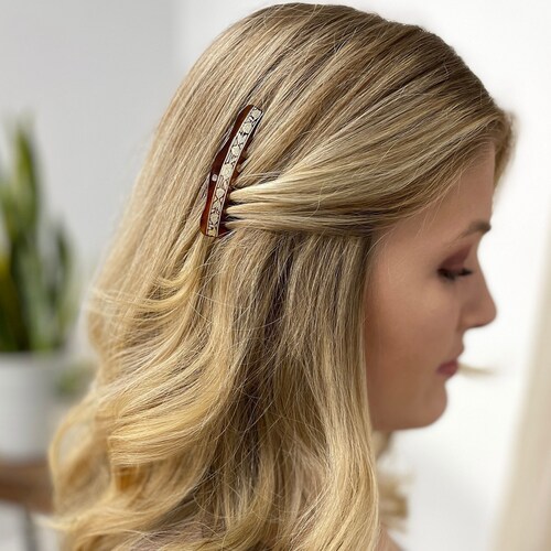 French Vintage Tortoise Shell Curved Large Hair Comb - Etsy