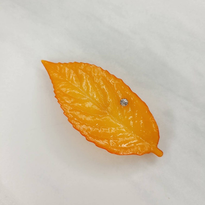 Buch and Deichmann Vintage Leaf With Crystal Brooch Pin - Etsy