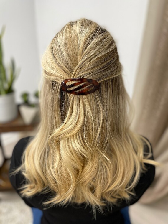 vintage tortoise shell barrette - Gem