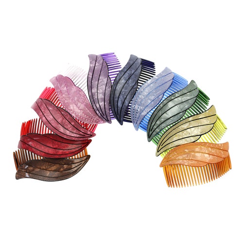 Vintage French Wave Style Hair Comb With Hand Painted Gold - Etsy