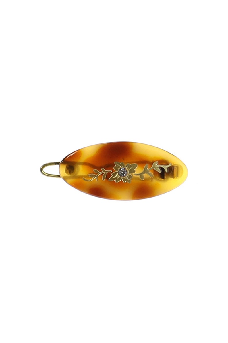 Mini Oval Flower French Hair Barrette - Etsy