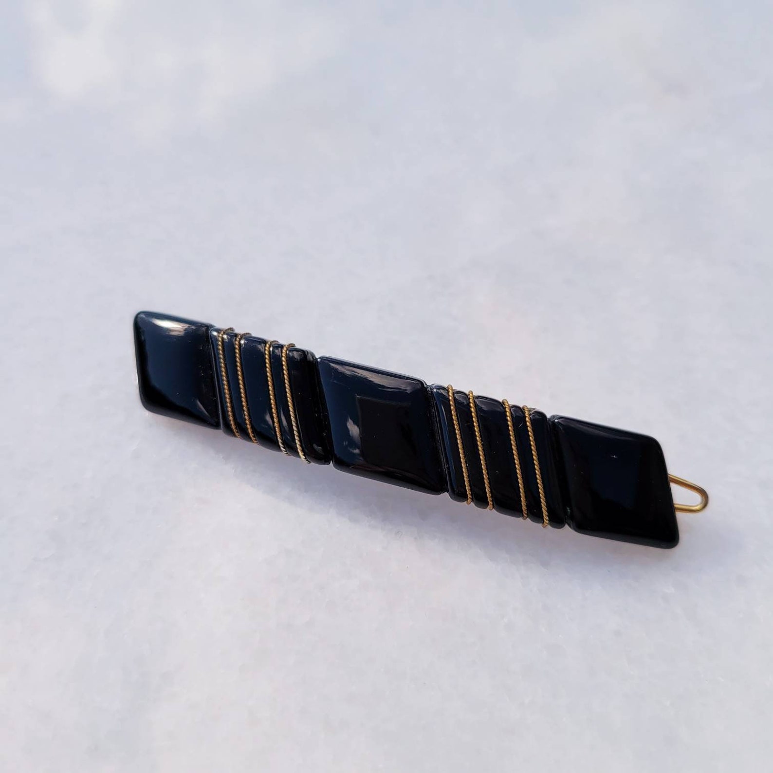 Vintage Italian Gold Rope Wire Hair Barrette on Tige Boule - Etsy