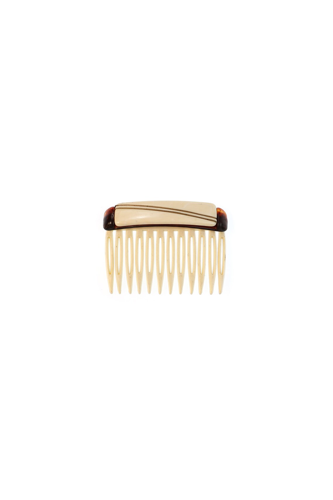 Vintage Italian Ivory Hair Comb With Gold Inlay - Etsy