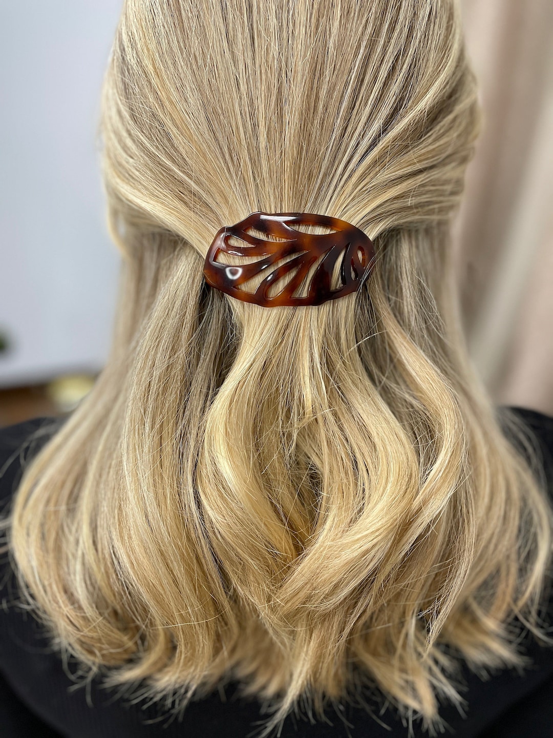 Vintage French Tortoise Shell Detailed Leaf Hair Barrette - Etsy