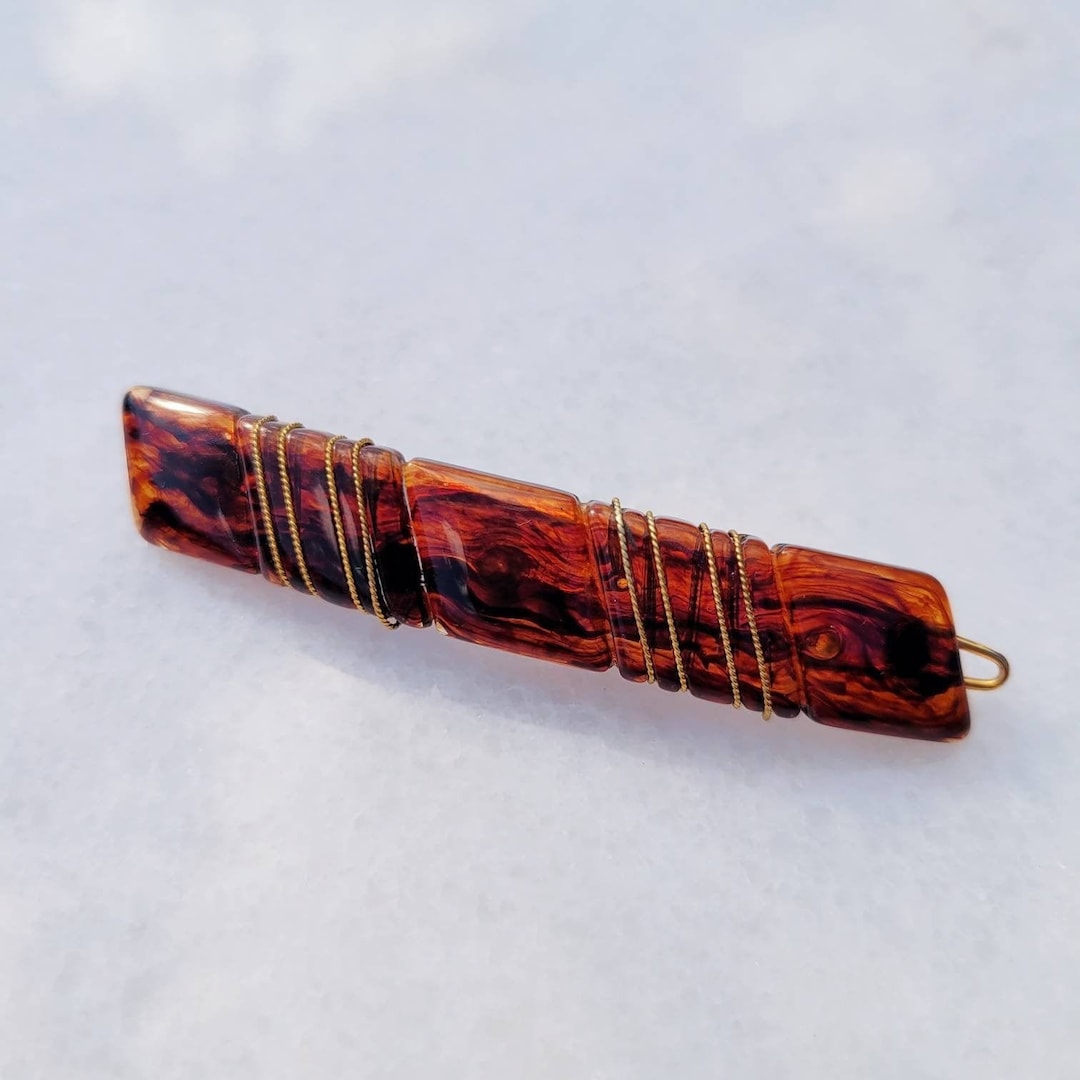 Vintage Italian Gold Rope Wire Hair Barrette on Tige Boule - Etsy