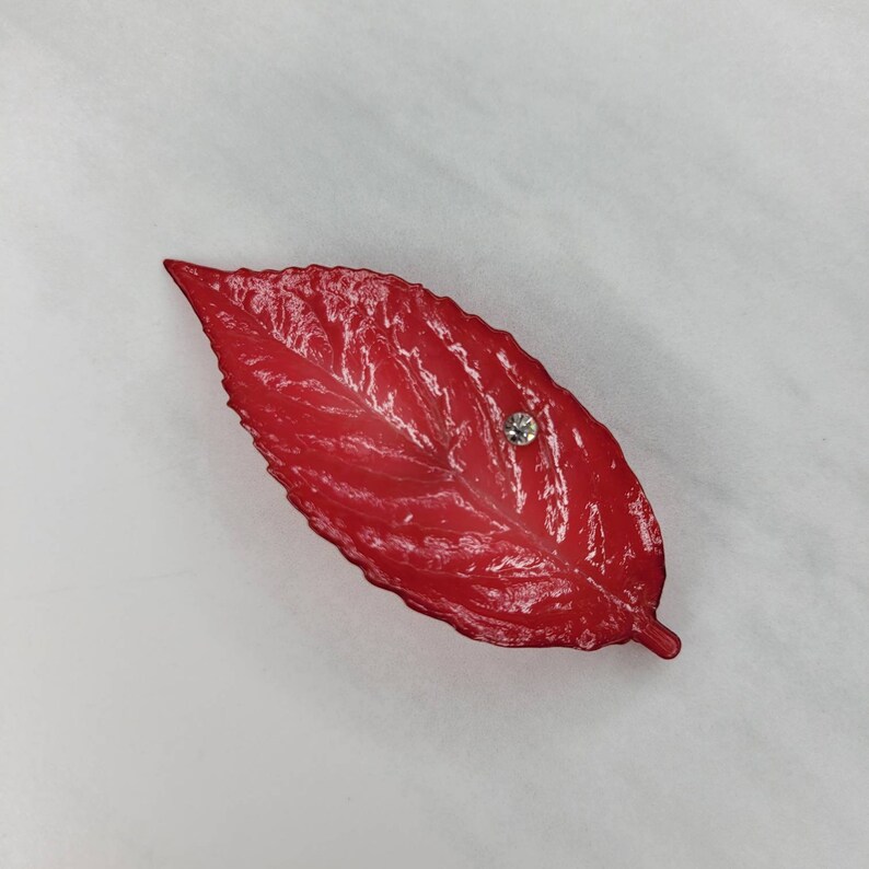 Buch and Deichmann Vintage Leaf With Crystal Brooch Pin - Etsy