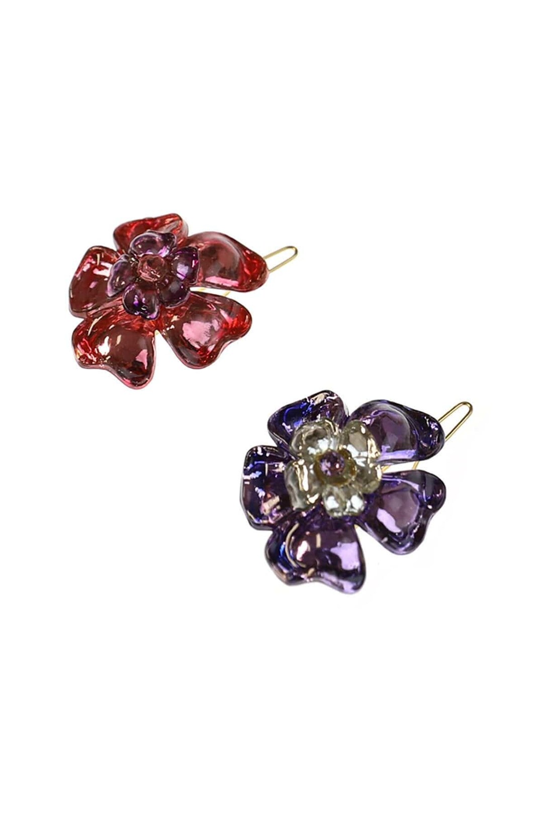 Vintage Italian Flower Hair Barrette With Center Crystal - Etsy