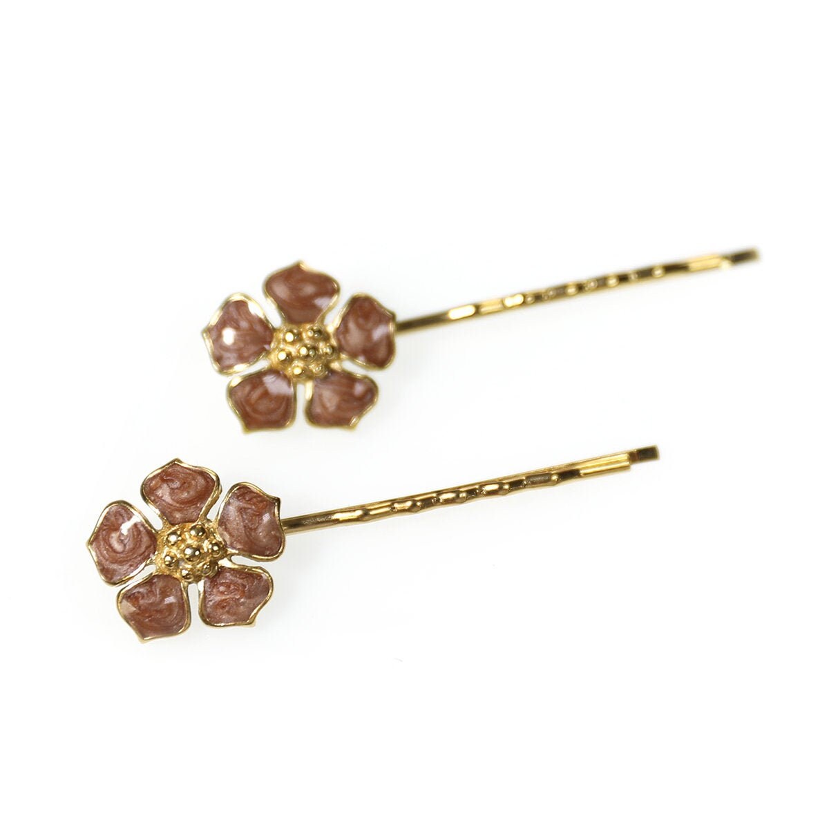 Vintage Enamel Flower Bobby Pins Set Of Two | Etsy