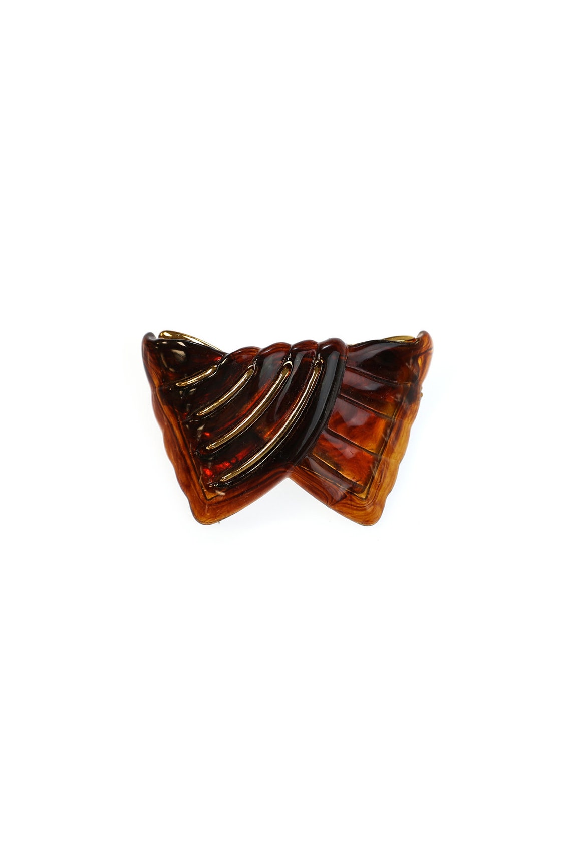Vintage Italian Overlap Bow Hair Barrette With Gold Inlay - Etsy