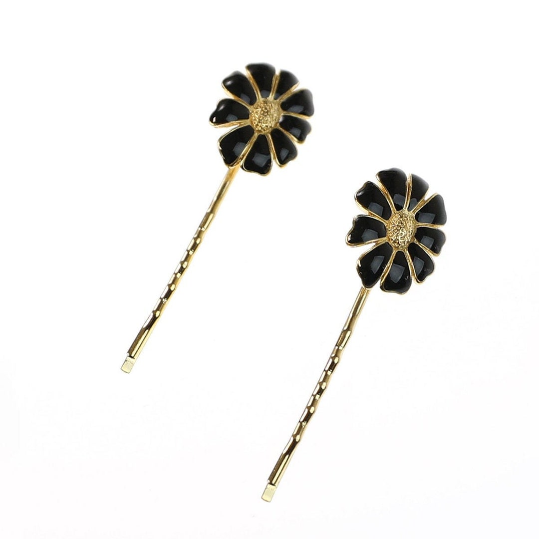 Vintage Enamel Flower Bobby Pins (set of Two) - Etsy