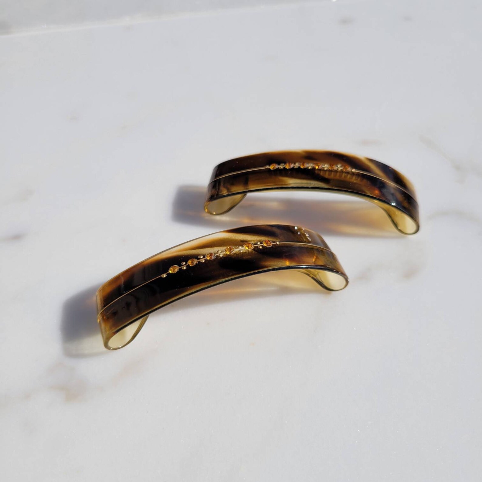 Vintage French Transparent Crystals Hair Barrettes - Etsy