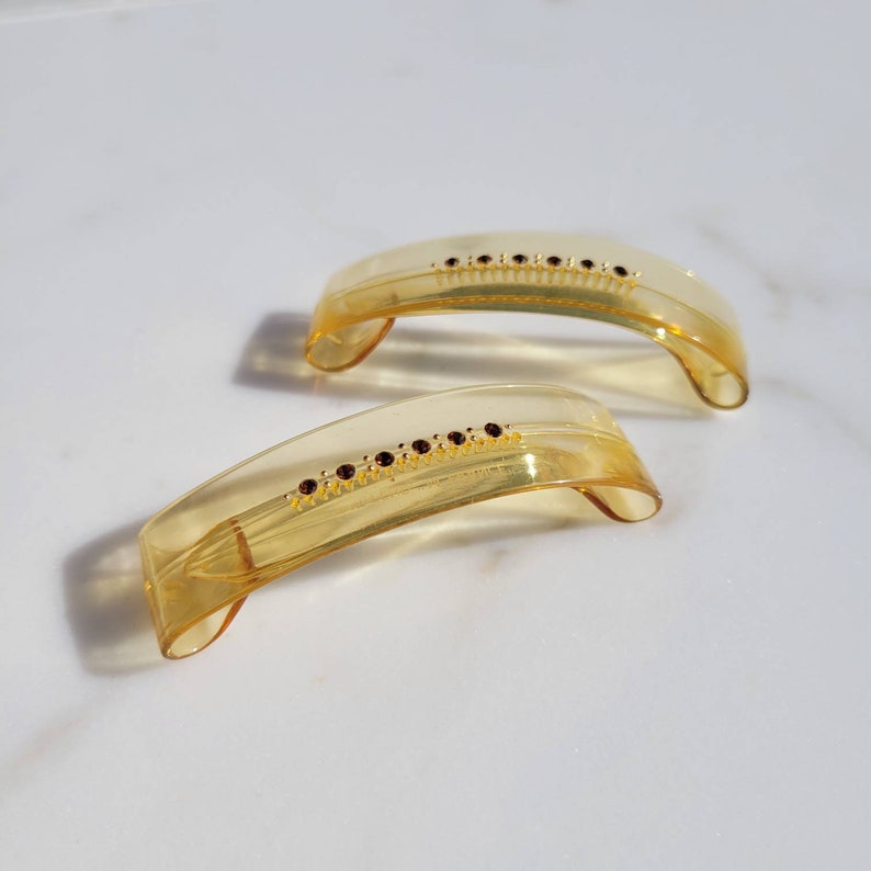 Vintage French Transparent Crystals Hair Barrettes - Etsy