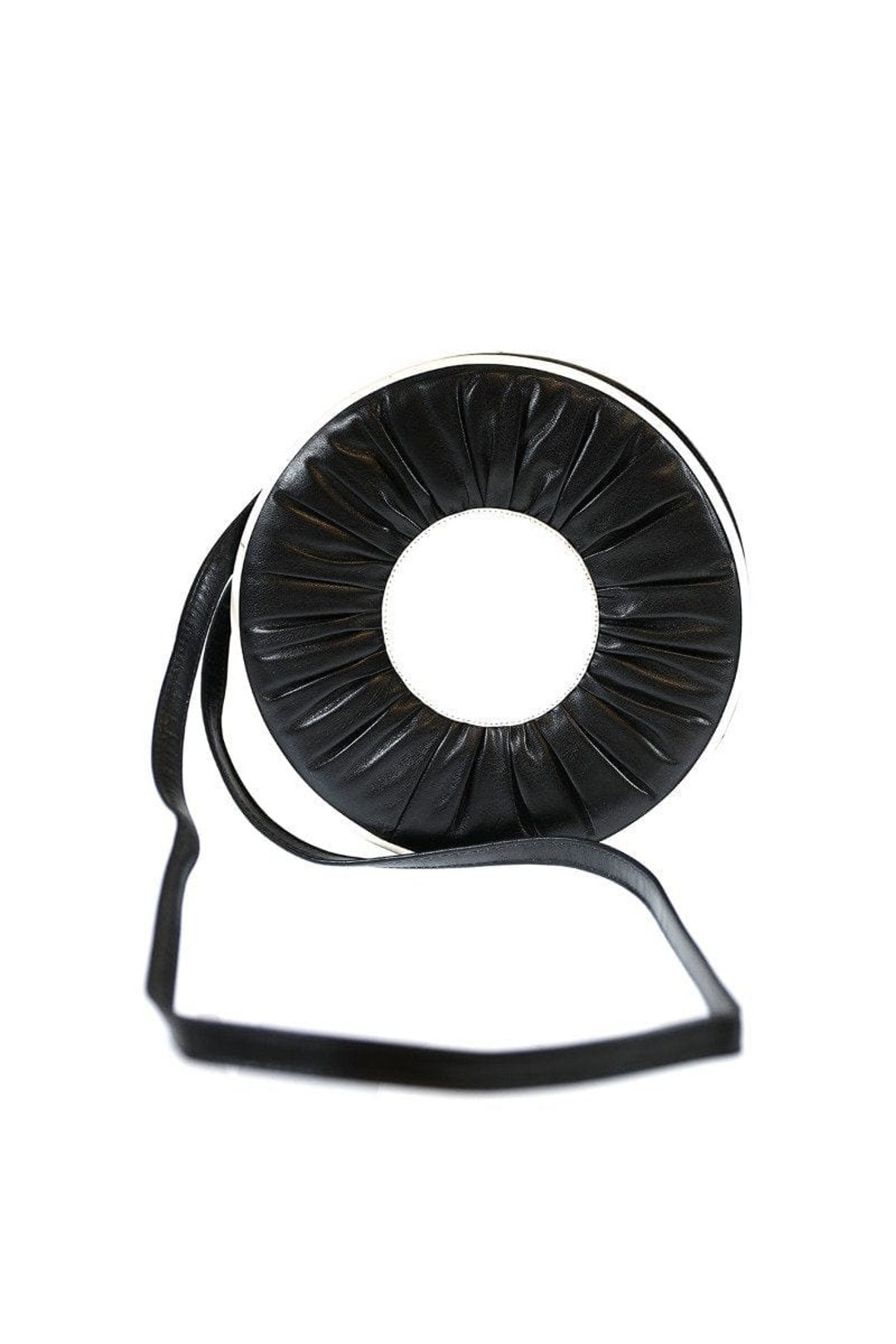 Safi Vintage Black and White Double Circle Handbag - Etsy