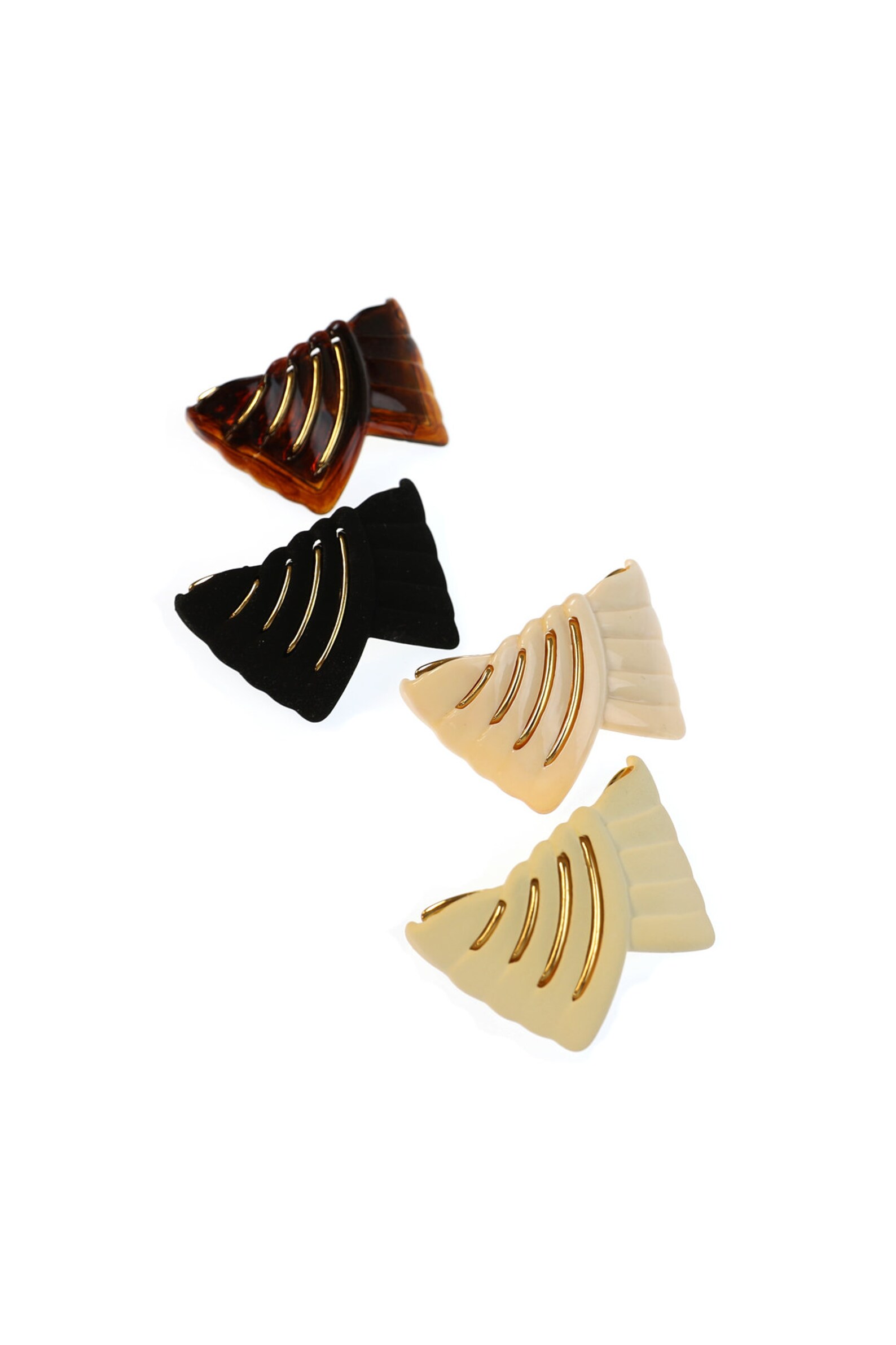 Vintage Italian Overlap Bow Hair Barrette With Gold Inlay - Etsy