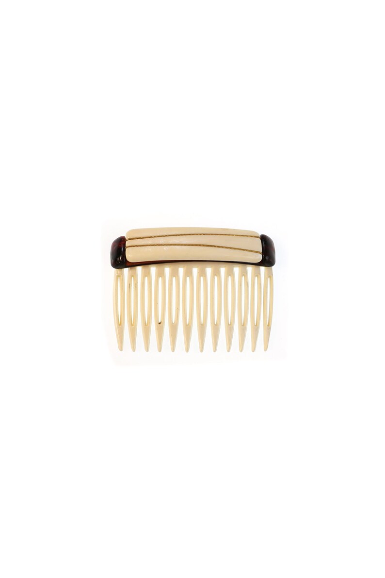 Vintage Italian Ivory Hair Comb With Gold Inlay - Etsy