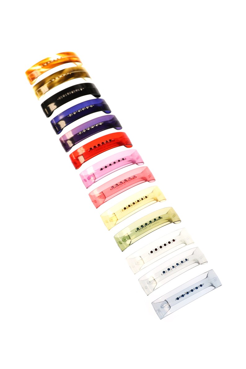 Vintage French Transparent Crystals Hair Barrettes | Etsy