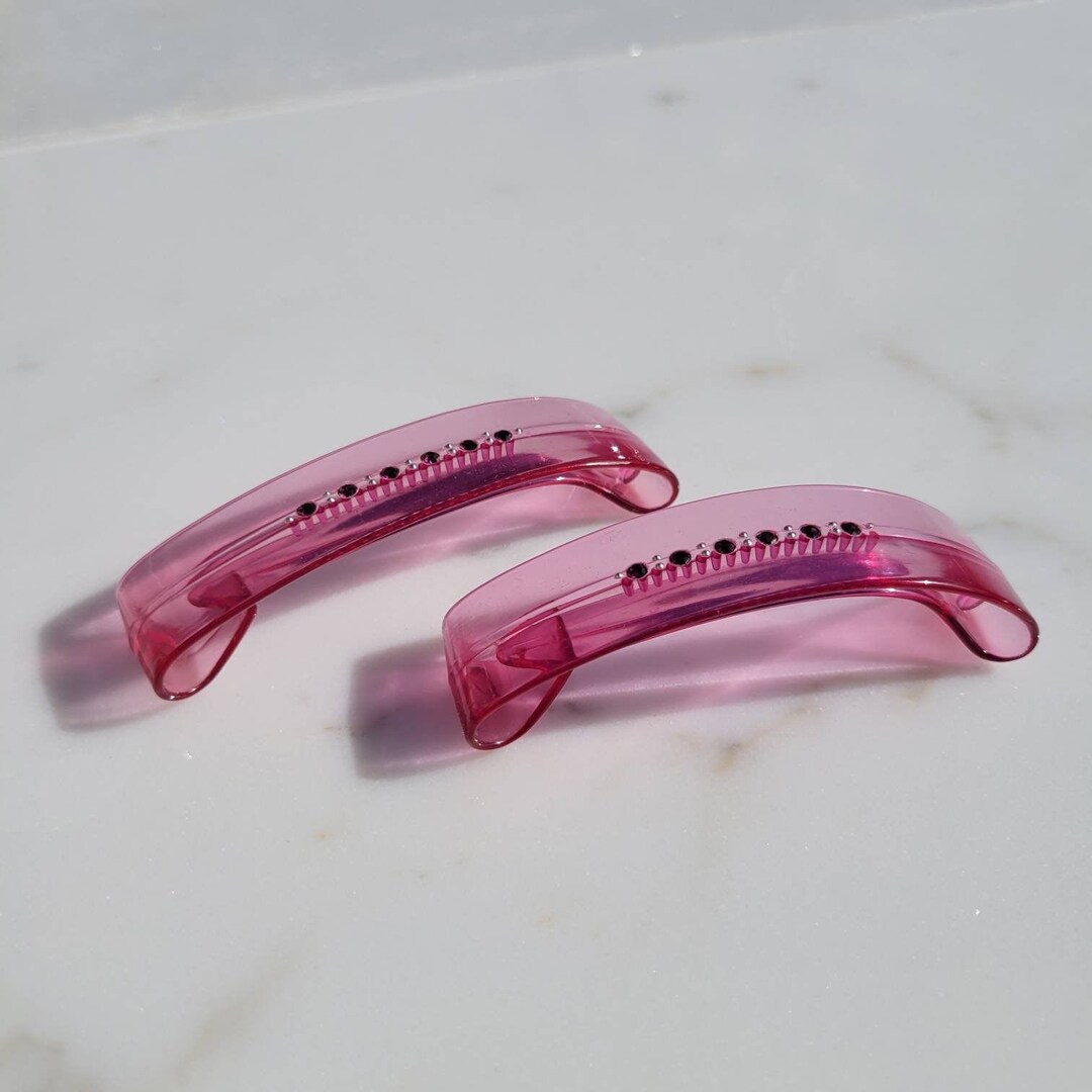 Vintage French Transparent Crystals Hair Barrettes - Etsy