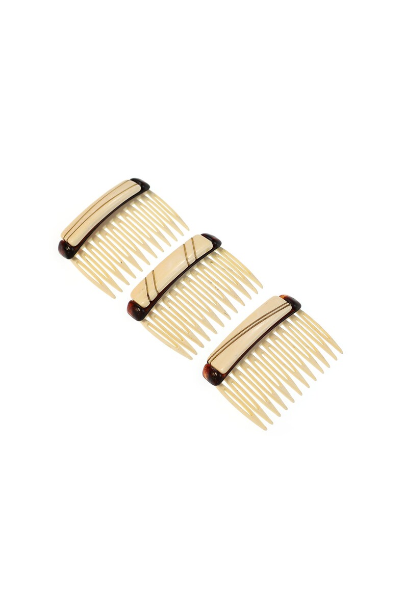 Vintage Italian Ivory Hair Comb With Gold Inlay - Etsy