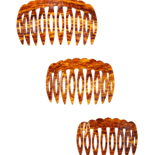 French Vintage Tortoise Shell Curved Large Hair Comb - Etsy