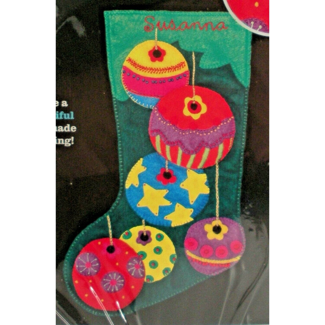Felt Applique Stocking Kit Ornaments Christmas Artiste Kooler Design ...