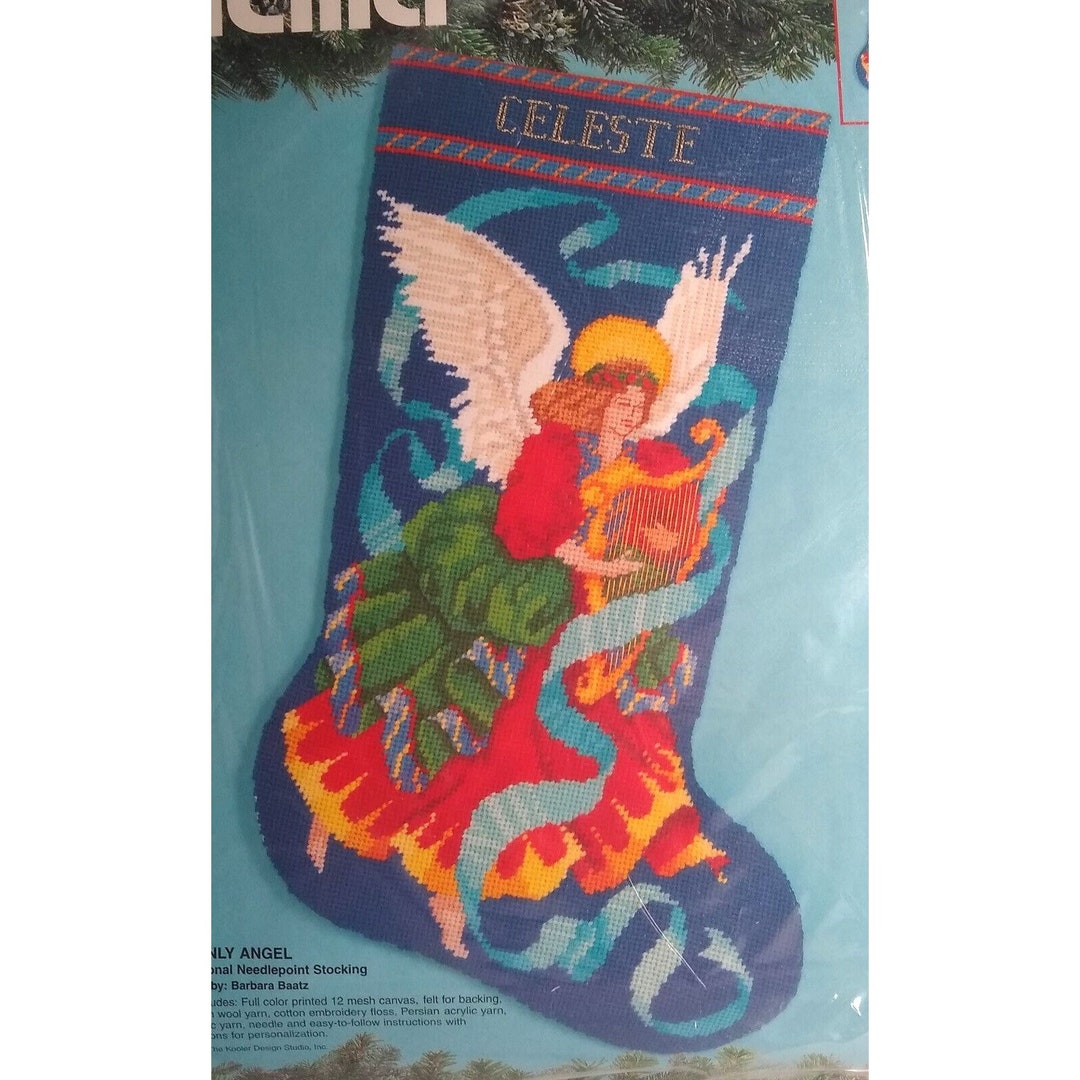 Needlepoint Stocking Kit Heavenly Angel Christmas Wool Bucilla 60728 18 ...