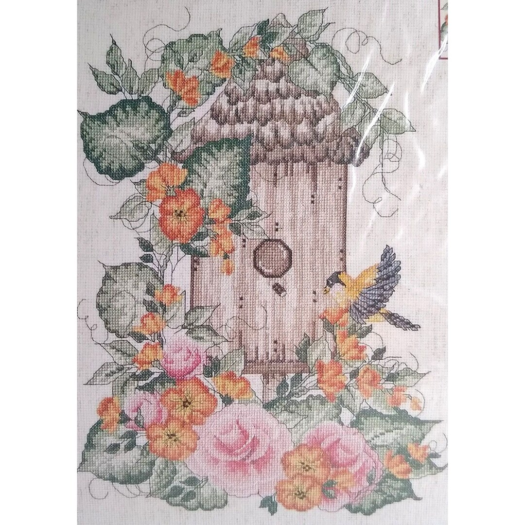 Cross Stitch Kit Birdhouse With Floral Bucilla Counted Dewberry 43091 ...
