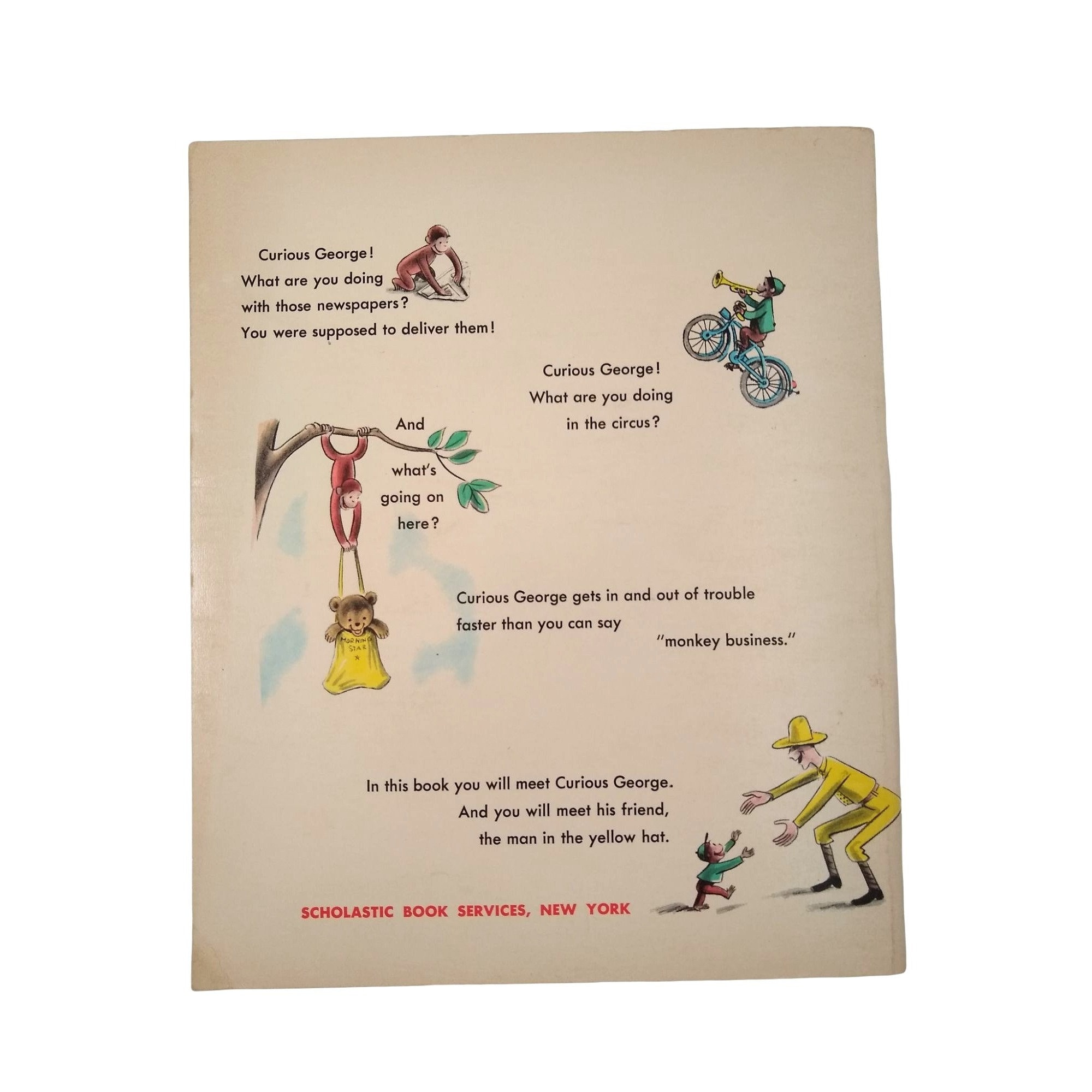 Curious George Rides a Bike 1962 1st Scholastic Paperback Printing by H ...