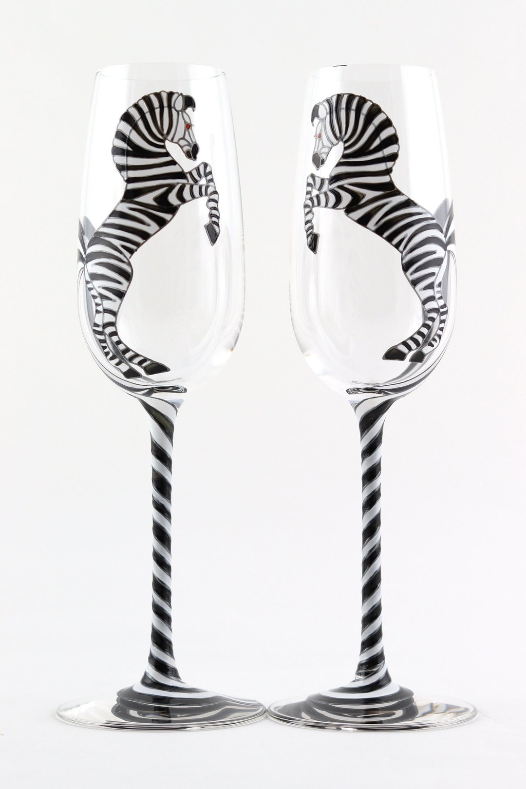 Zebra Champagne Flute - Etsy