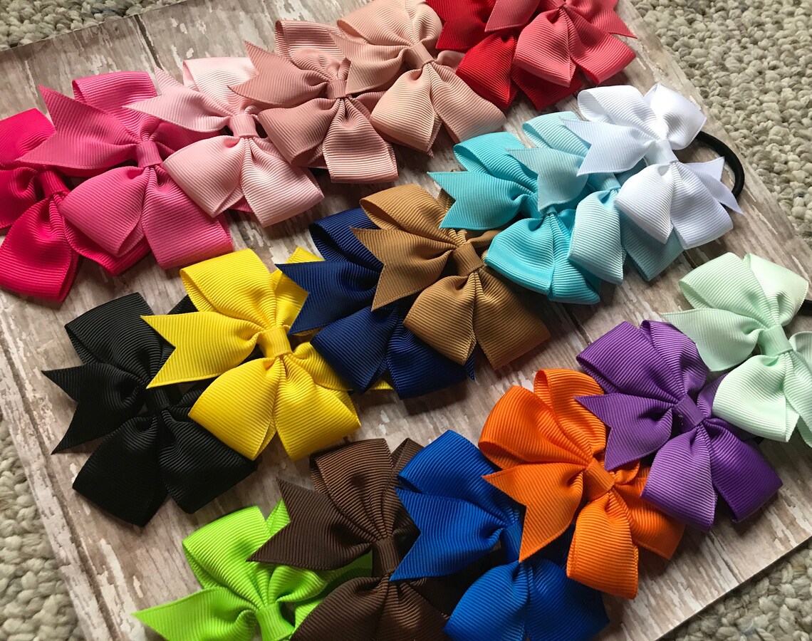 MANY COLORS Adorable Bow Hair Ties Ponytail Elastic for All - Etsy