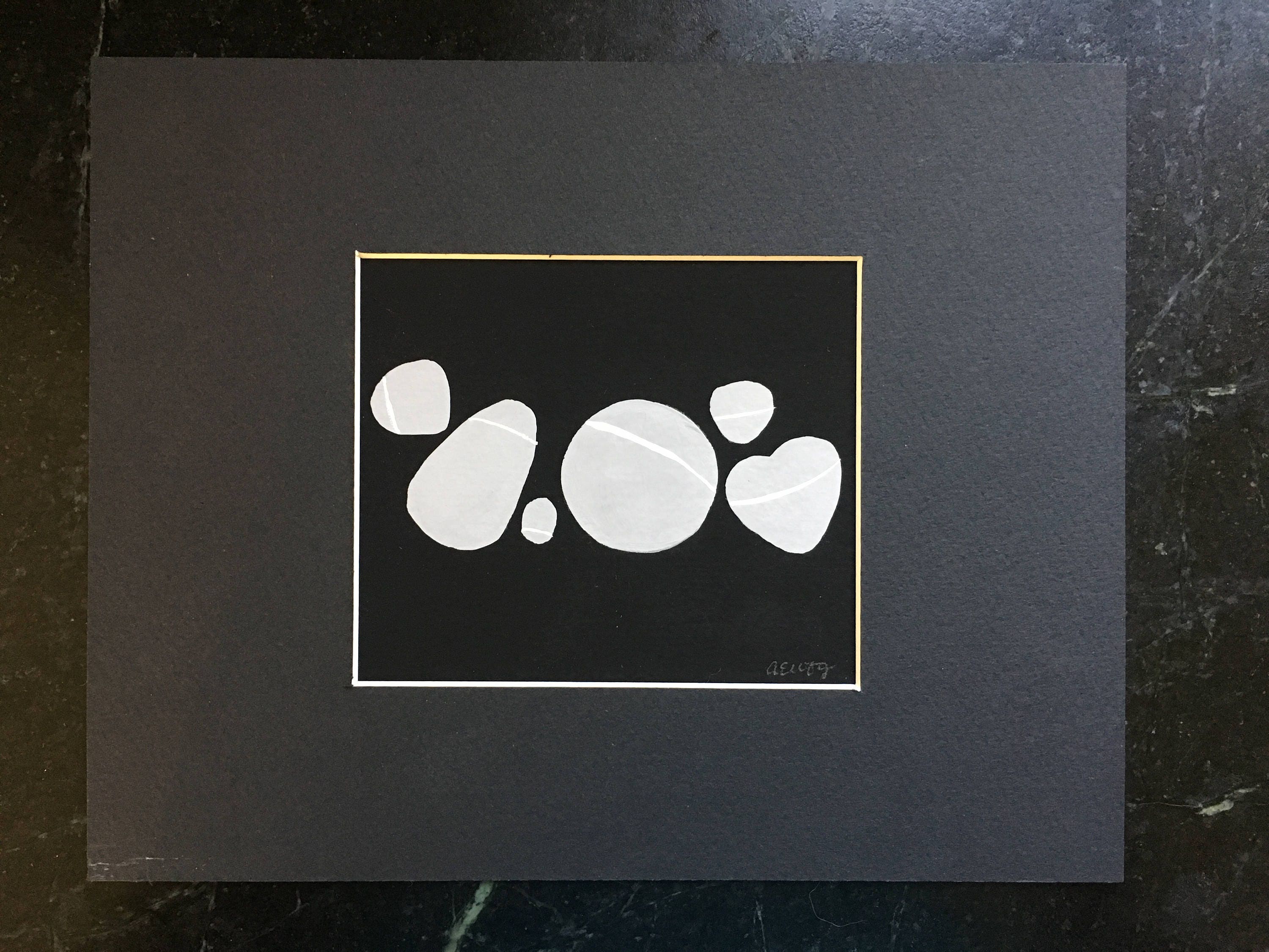 Lucky Rocks, Original Watercolor Painting, 8X10 With Mat, River Rocks ...