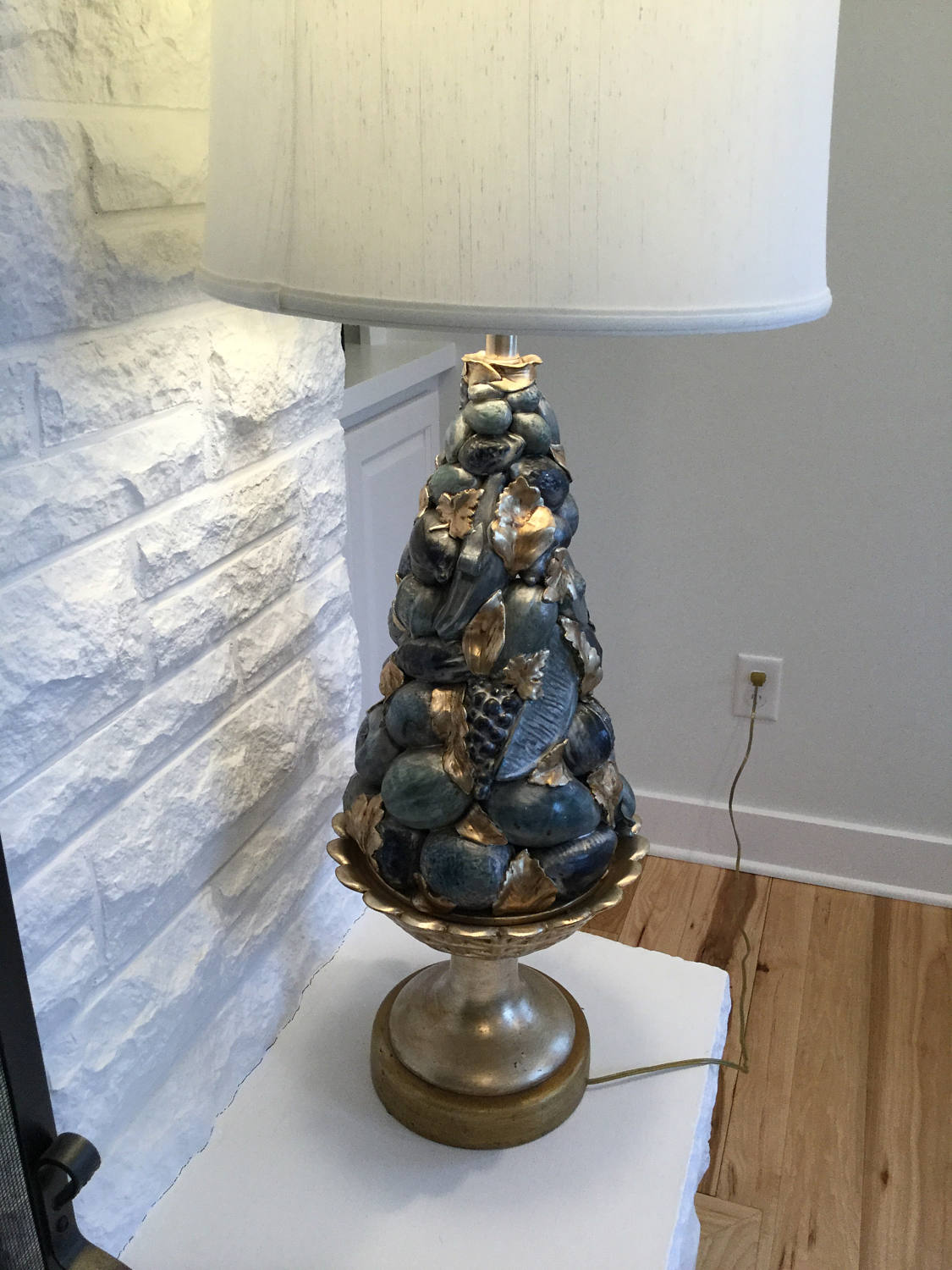 Beautiful RARE Italian Ceramic Fruit Bowl Majolica Lamp by the Famous ...